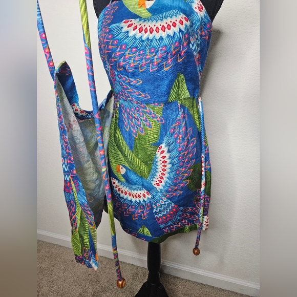 FARM Rio | Dresses | Nwt Farm Rio Blue Macaw Linen Tropical Bird Print ...